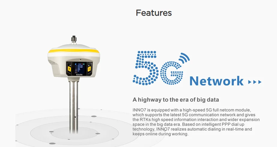2023 New South INNO7 GNSS RTK with 1598 Channels Handheld Gps Instruments with IMU and 5G ...