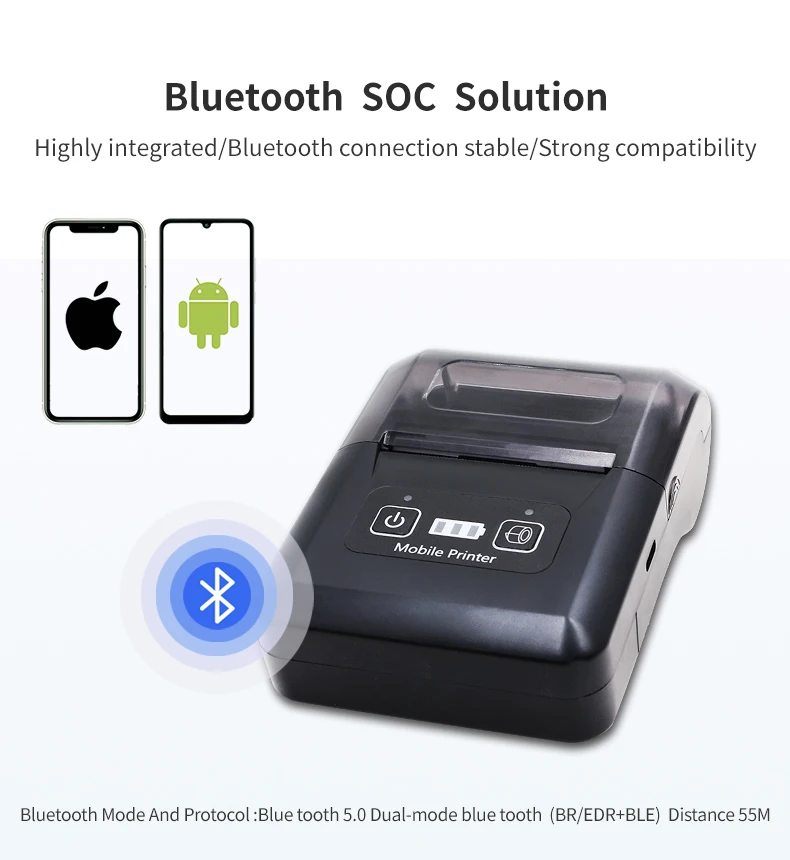 Portable 58mm Mini Wireless POS Receipt Printer 2" Mobile Bluetooth ...