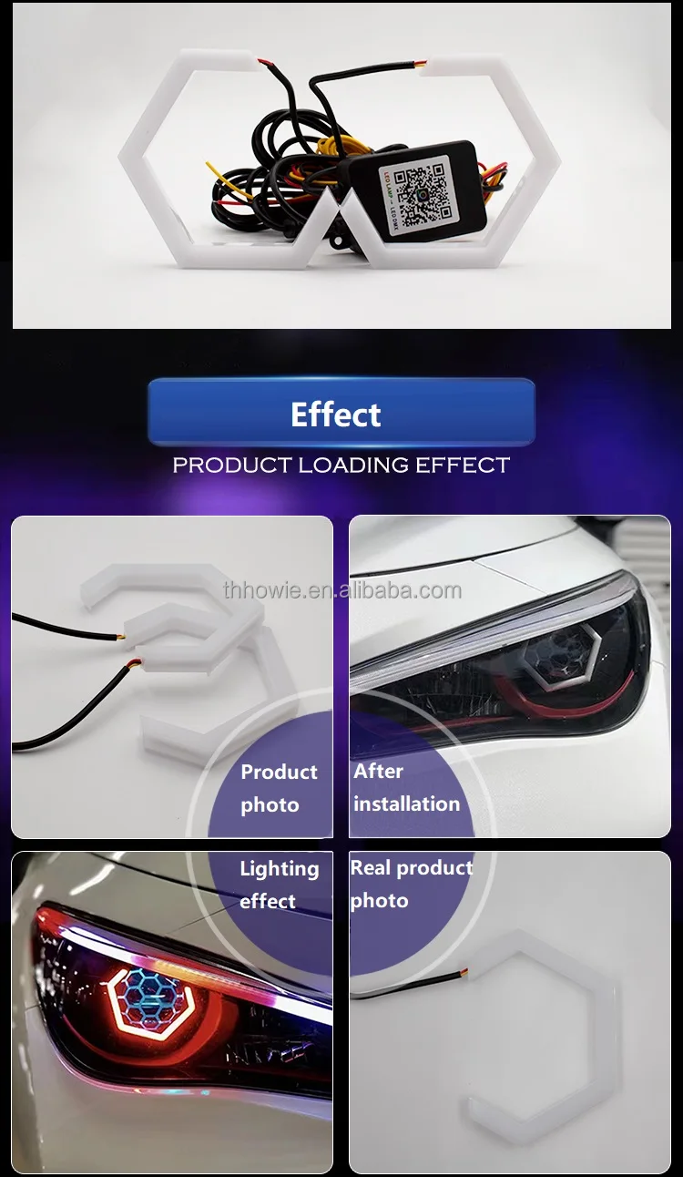 Auto Angle Eye Light Daytime Running Light RGBW With Yellow Streamer 69 ...