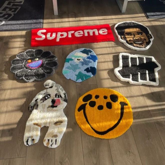 Cartoon Mini Tufted Rug Living Room Area Rugs Custom Design Anime Hand ...