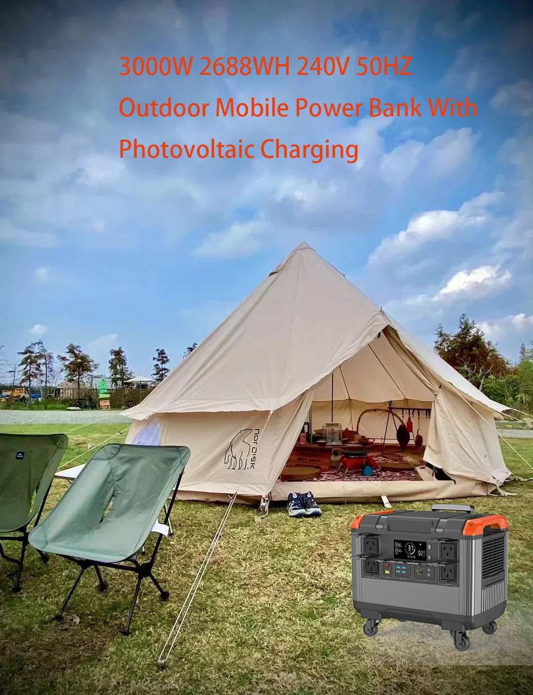 3kw Large Portable Power Station - 2688wh Solar Generator