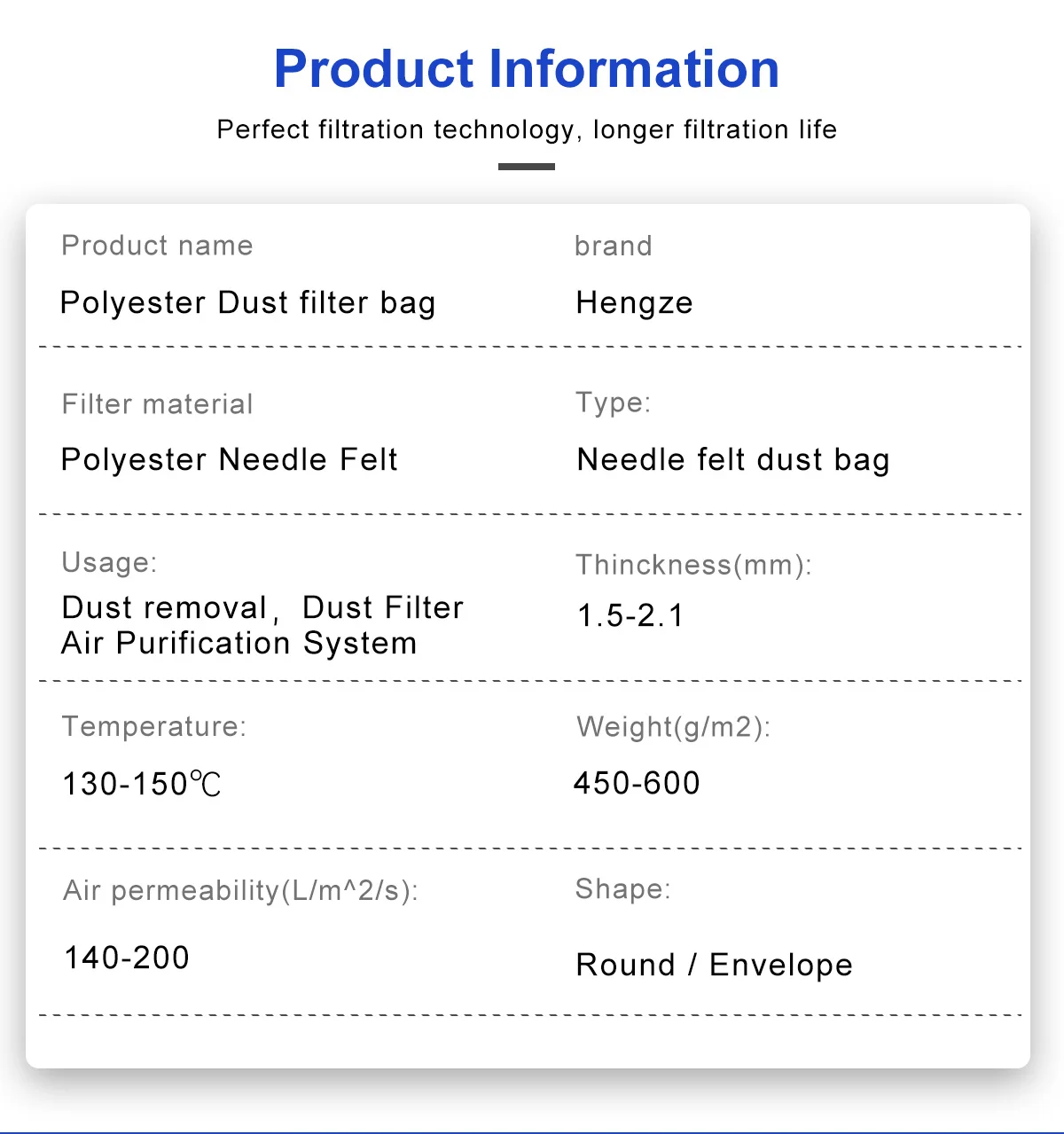 Industrial 100% Ptfe Dust Collector Filter Bag Polyester Filter Bag For ...