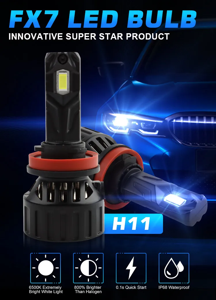 30000lm Led Headlights Fx7 Led Headlight 130w 9005 9006 High Power Auto ...
