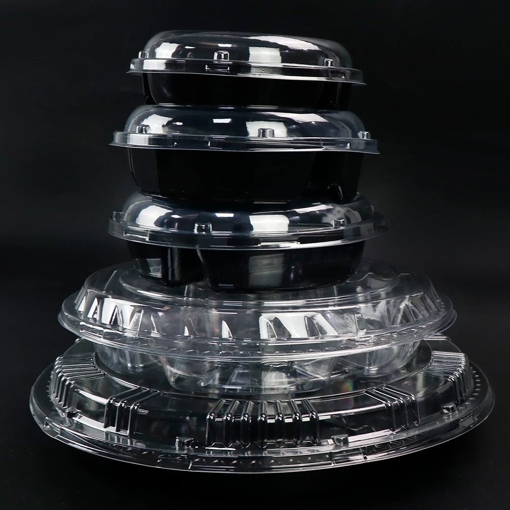 Disposable Food Container Plastic Platter Tray 6 Sectional Round ...