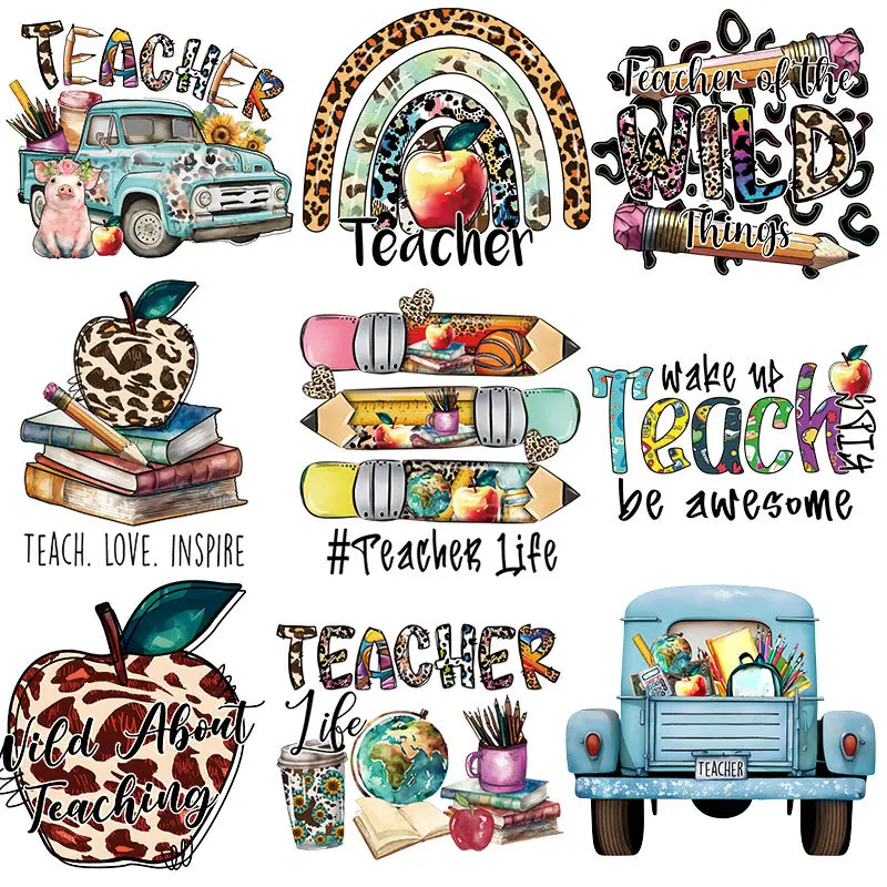 New Arrivals Teacher Series Diy T Shirt Decals Heat Transfer Sticker ...
