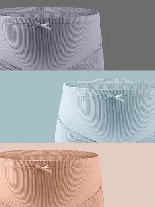 Women Elastic Comfortable Intimates Cotton Maternity Panties High Waist ...