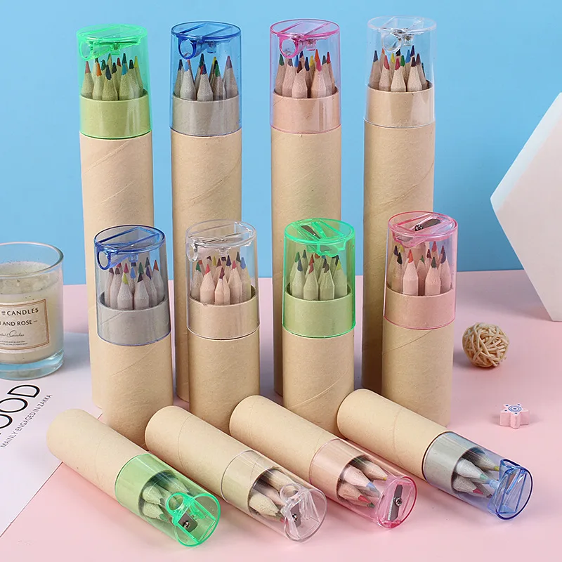 Kraft Paper Bucket Color Pencil Log Color Lead Children's Drawing ...