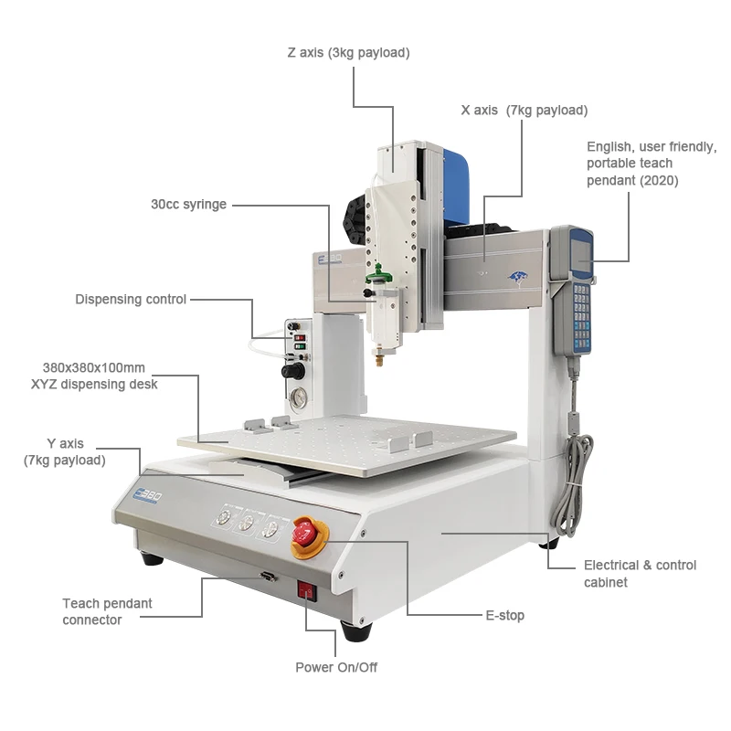 3 Axis Automatic Glue Dispensing Machine with Teach Pendant