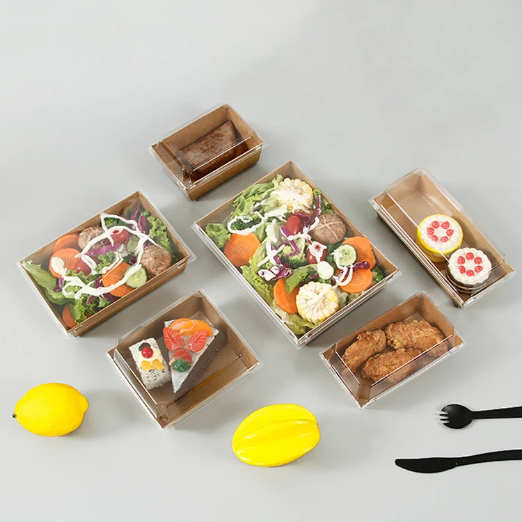 Custom Printed Fried Chicken Chips Takeout Paper Salad Sushi Tray Kraft ...