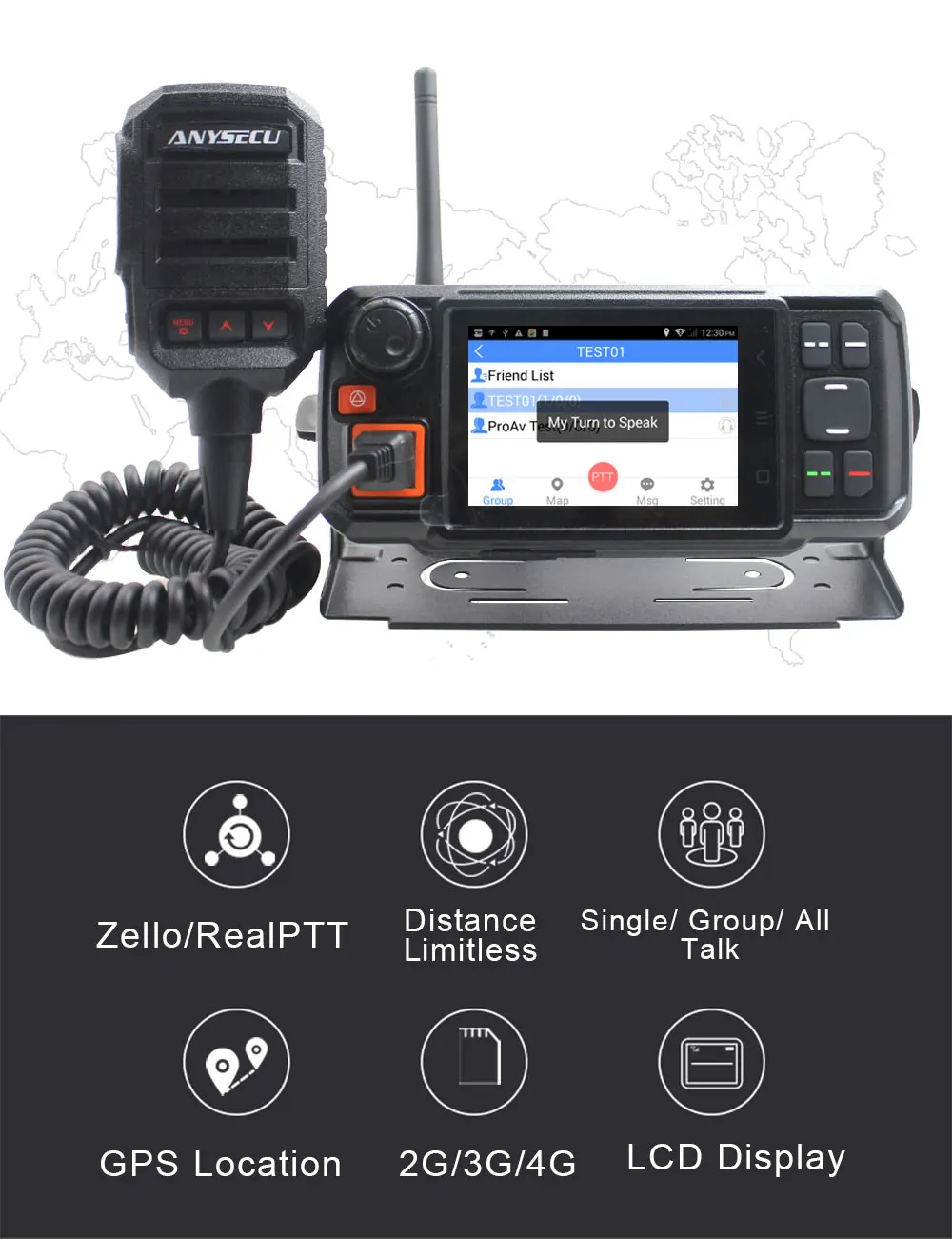 Intercom Lte Zello /real Ptt With Wifi 7.0 W2 Plus Car Network Radio ...