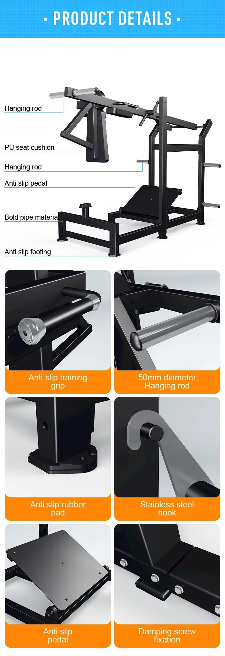 Fitness Leg Press Machine Pendulum Squat - YW-1668