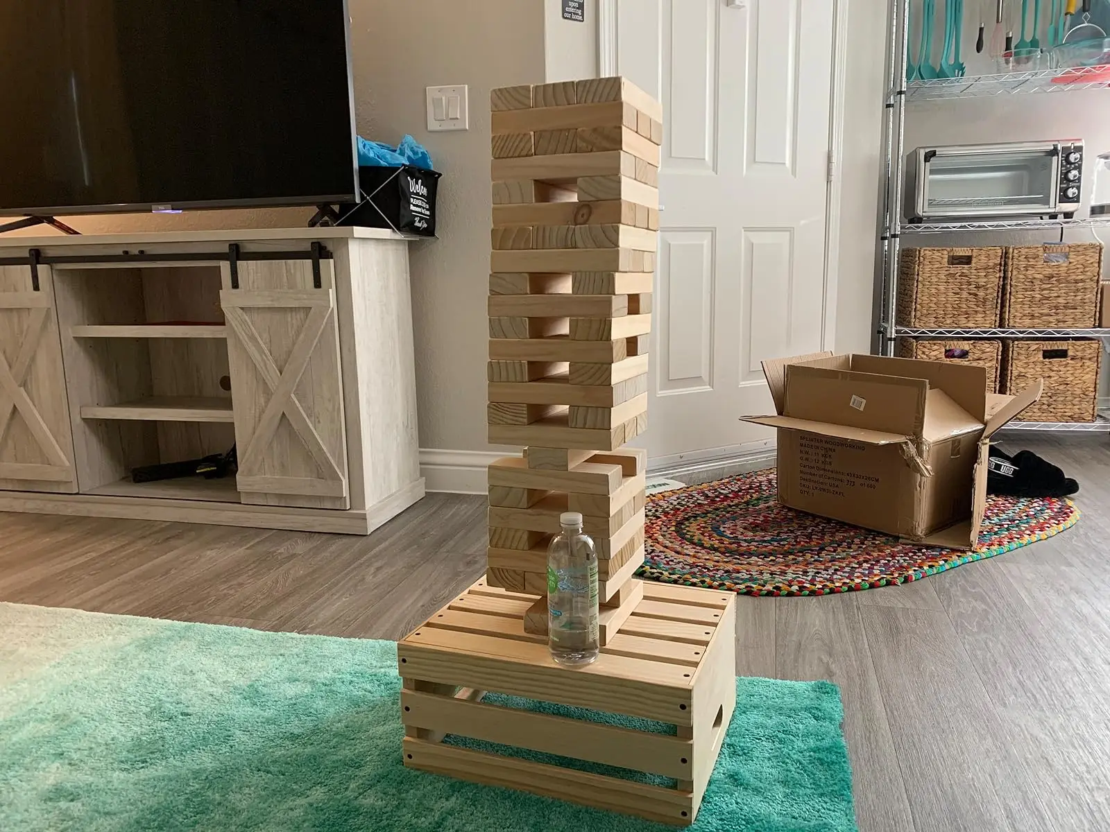 Custom Wooden Giant Janga Blocks Tower Janga Grande Rainbow Pink Etc ...