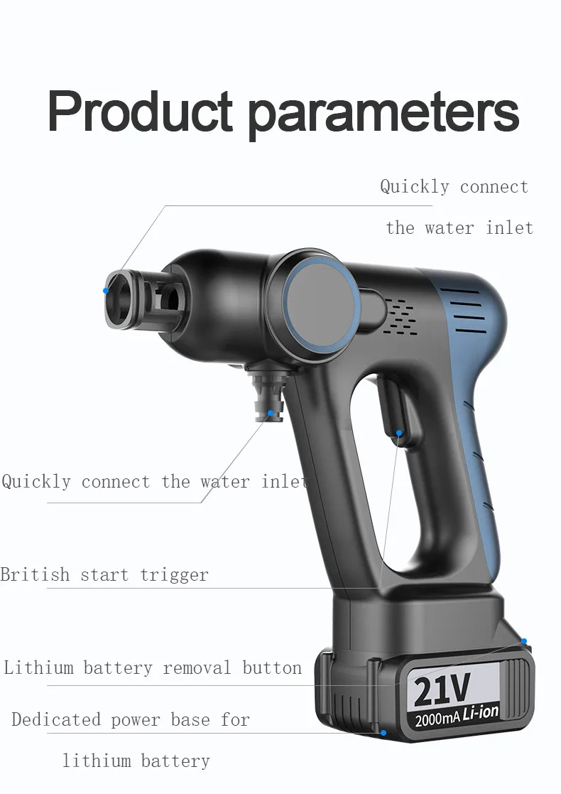 Mini Lithium Battery Car Washing Machine Portable Cordless Wireless Car ...