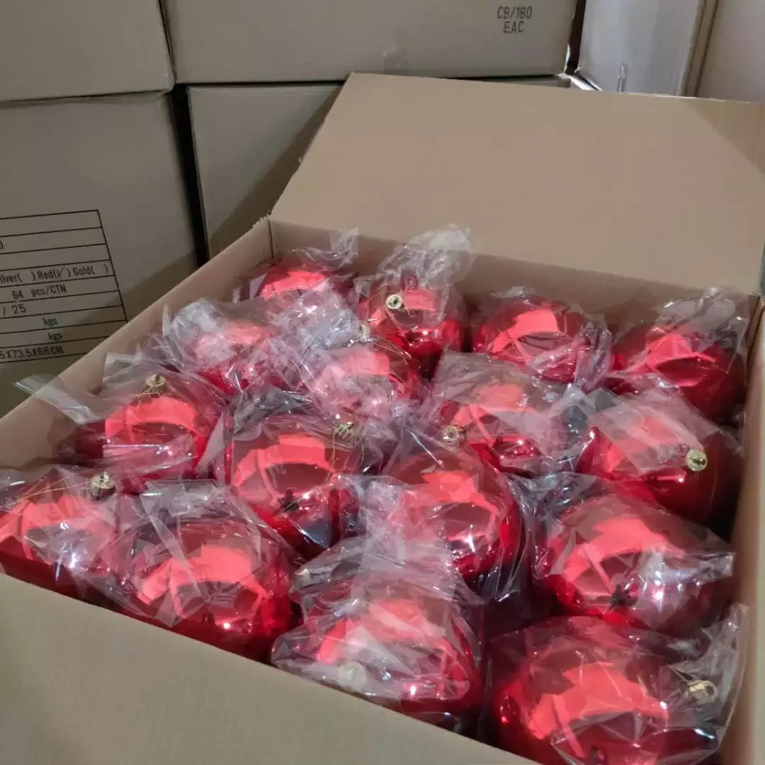 Longstar Sparkling Creations Red Series Glass Bauble Christmas Ball ...