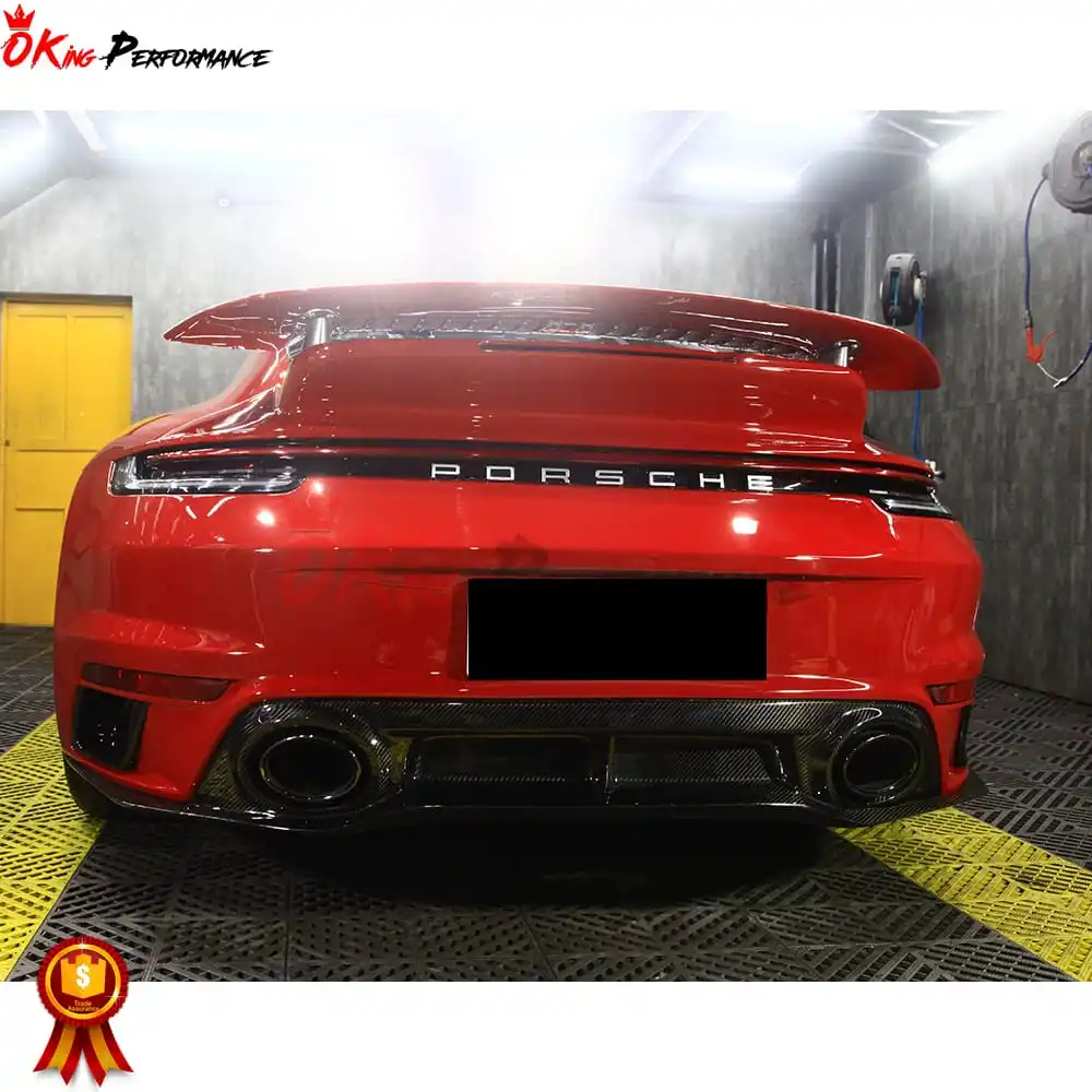 Turbo S Style Dry Carbon Fiber Rear Spoiler Set (primed Bracket ...