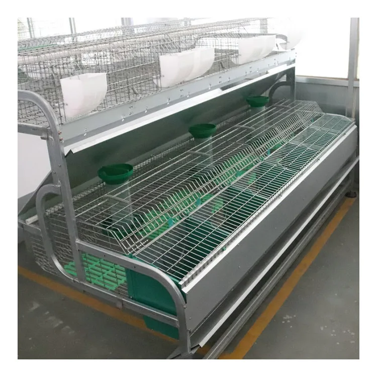 Industrial European Style 2 Tier H-type Rabbit Breeding Metal Cages ...