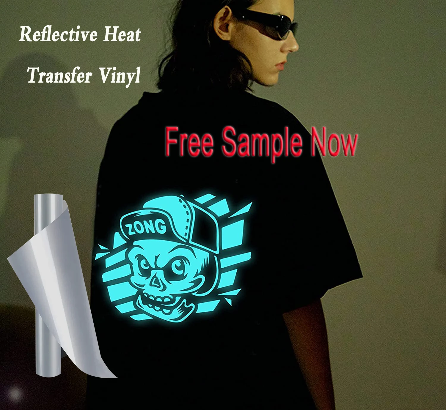 Custom Reflective Heat Transfer Logo Cinta Reflectiva Transfer Film For ...