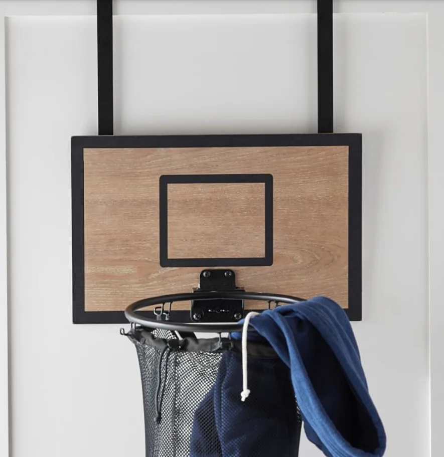 Basketball Hoop Laundry Basket - Collapsible & Stylish