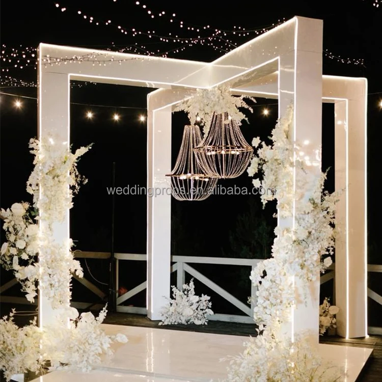 Modern White Acrylic Pvc Mandap Led Background New Design Led ...