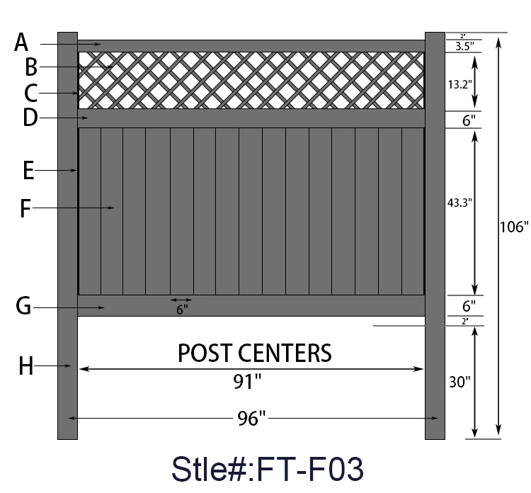 Outdoor 6X8 Cheap White PVC Vinyl Garden Privacy Fencing Trellis Gates ...