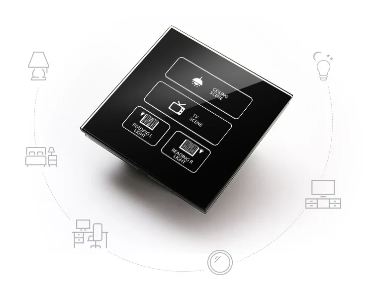 Hotel Touch Screen Smart Wall Switch - RS485 Modbus Panel