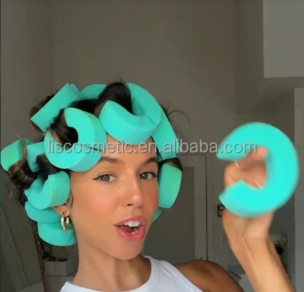C Shape Foam Sponge Hair Rollers - Stylish Sleepover Tools