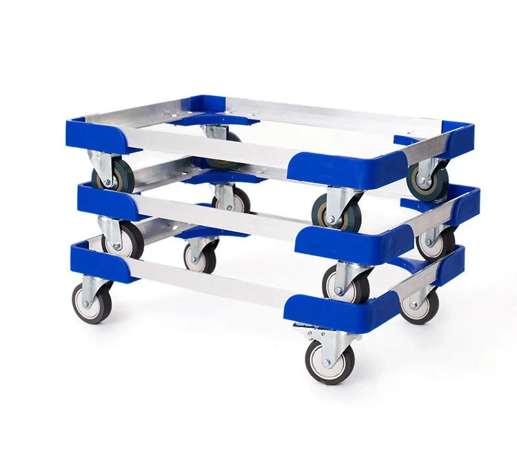 Stackable Industrial Trolley Cart Plastic Dolly For Moving 4 Wheel ...