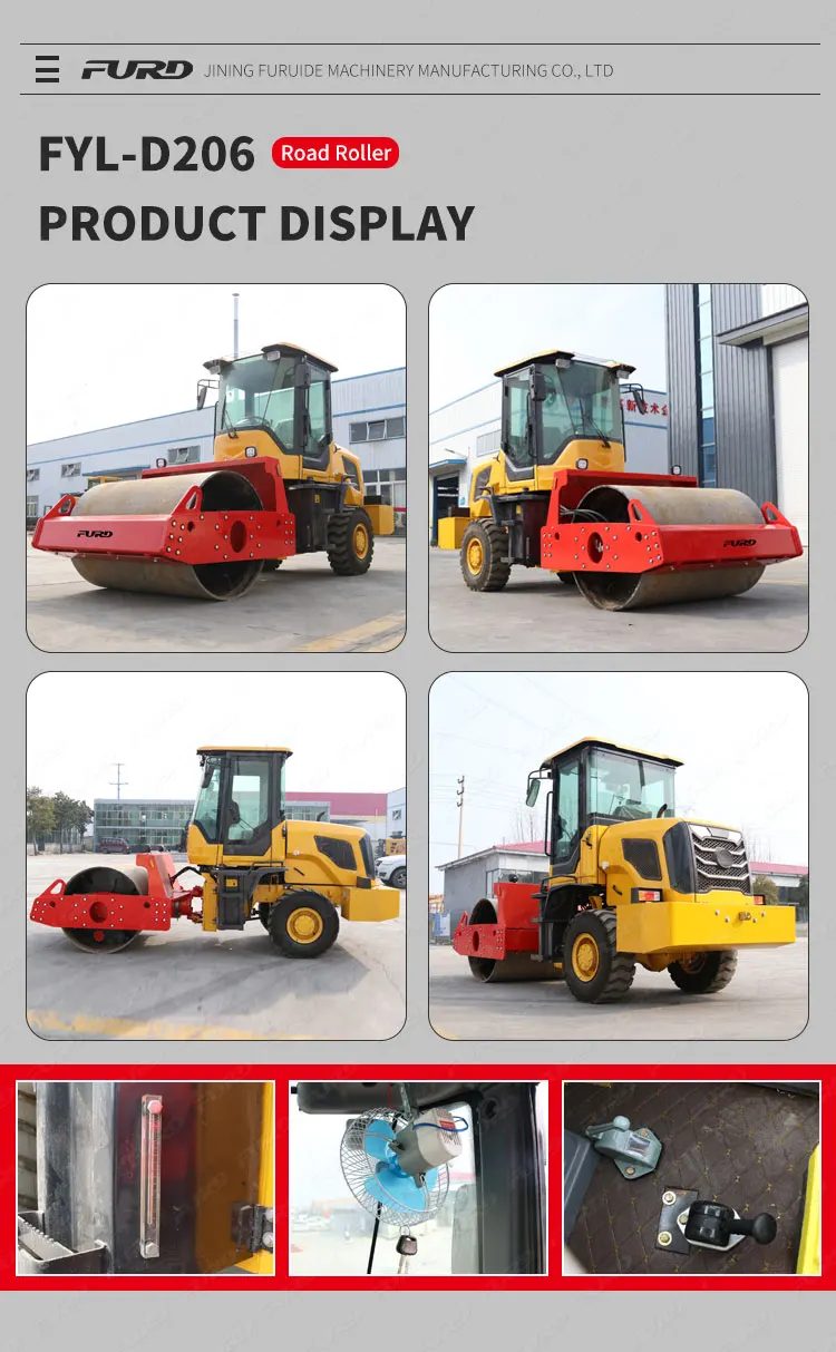 Vibratory Single Drum Dirt Compactor 6 Ton Vibratory Compactor For Sale ...