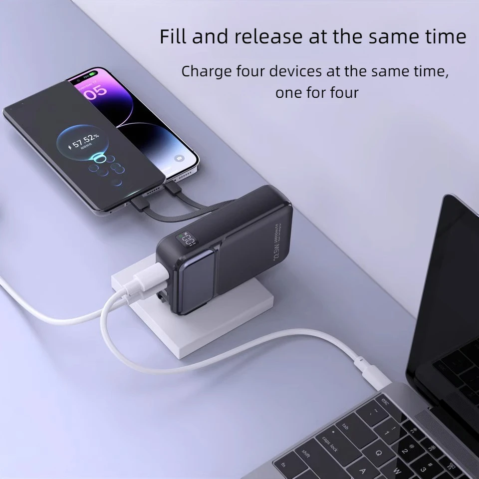 Built-in Ac Wall Plug And Cables Pd 22.5w And Qc4.0 Fast Portable ...