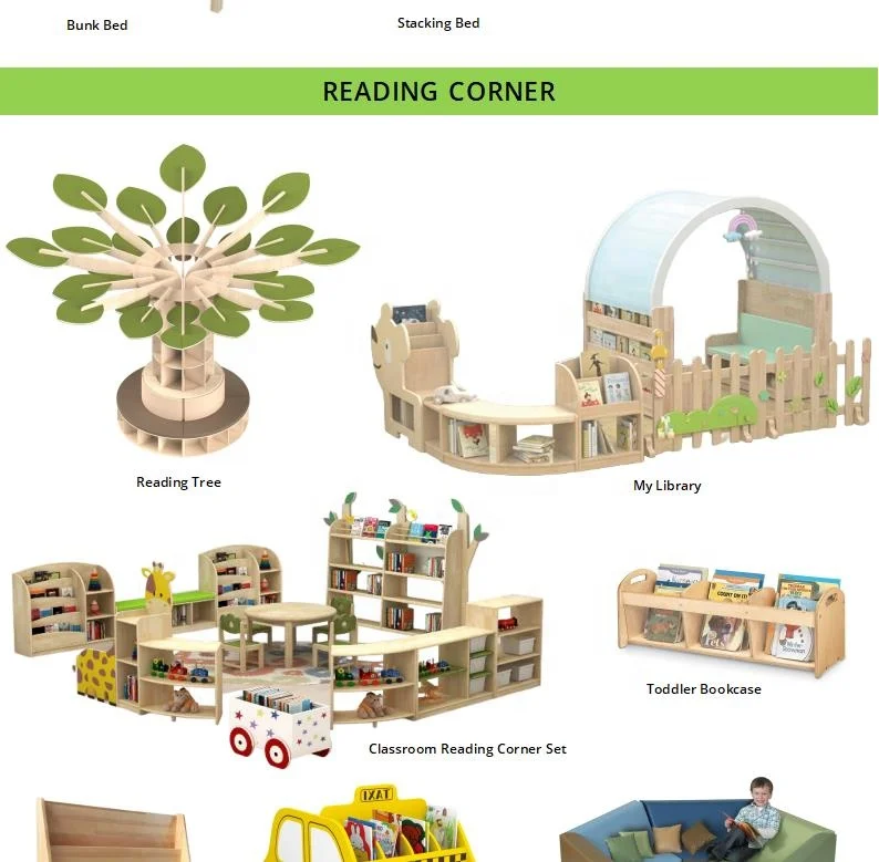 Customizable Wooden Bookshelf for Kindergarten Libraries
