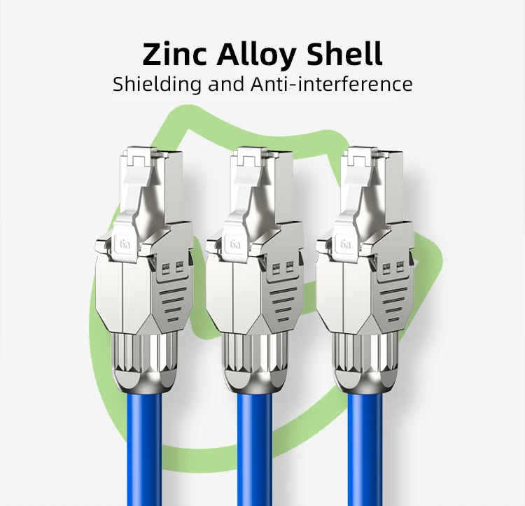 Zinc-Alloy Tool-less Cat7 RJ45 Field-Termination Shielded Ethernet RJ45 ...