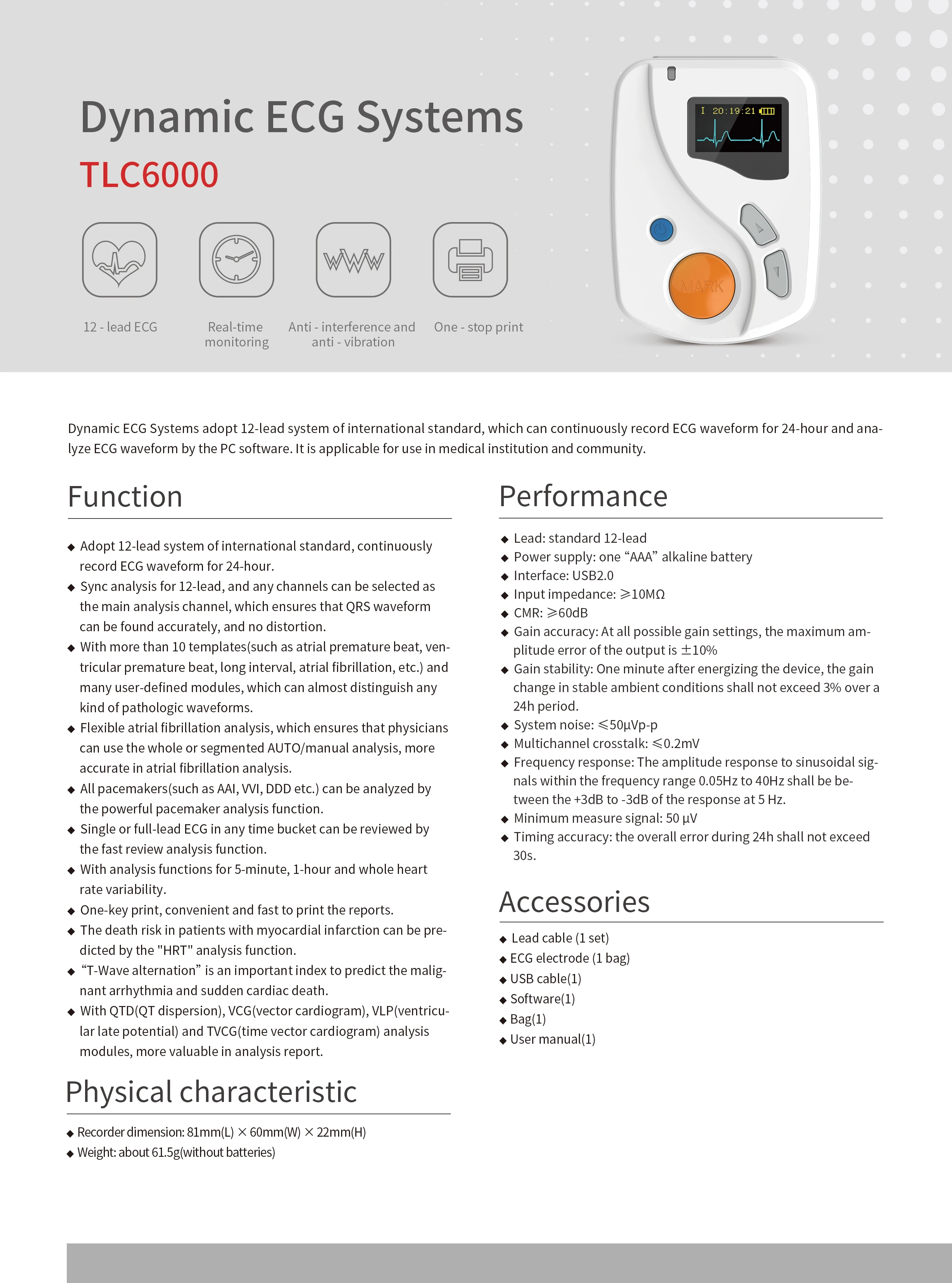 Dynamic ECG Holter Systems for 48-Hour Heart Recording