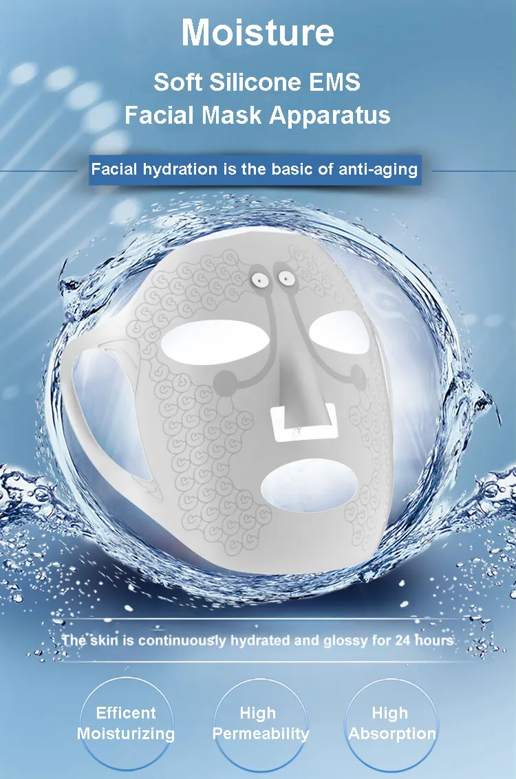 Ems Mask Skin Tightening Spa Beauty Mask Anti-aging Facial Lift Silicon ...