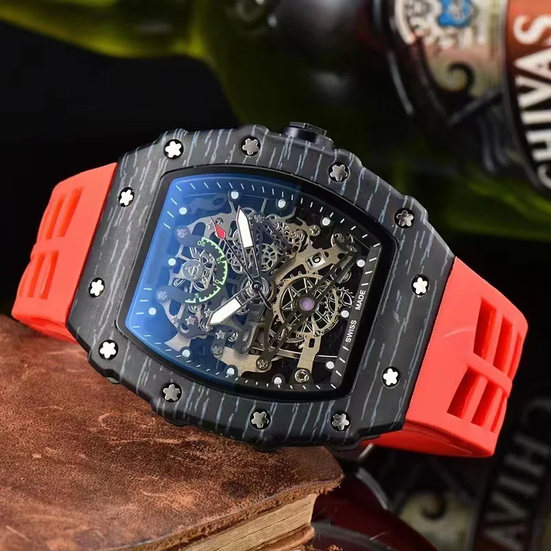 Casual Black Dial Visible Mechanism Wristwatch Luminous Men Watches ...