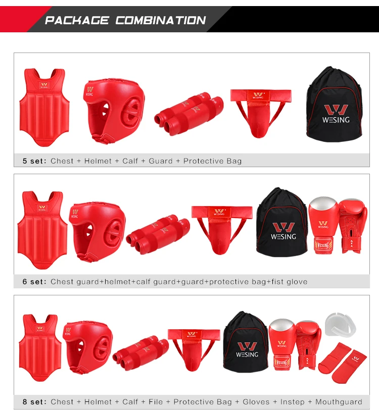 Wesing Wushu Sanda 8pcs Set - Durable Boxing Training Equipment for ...