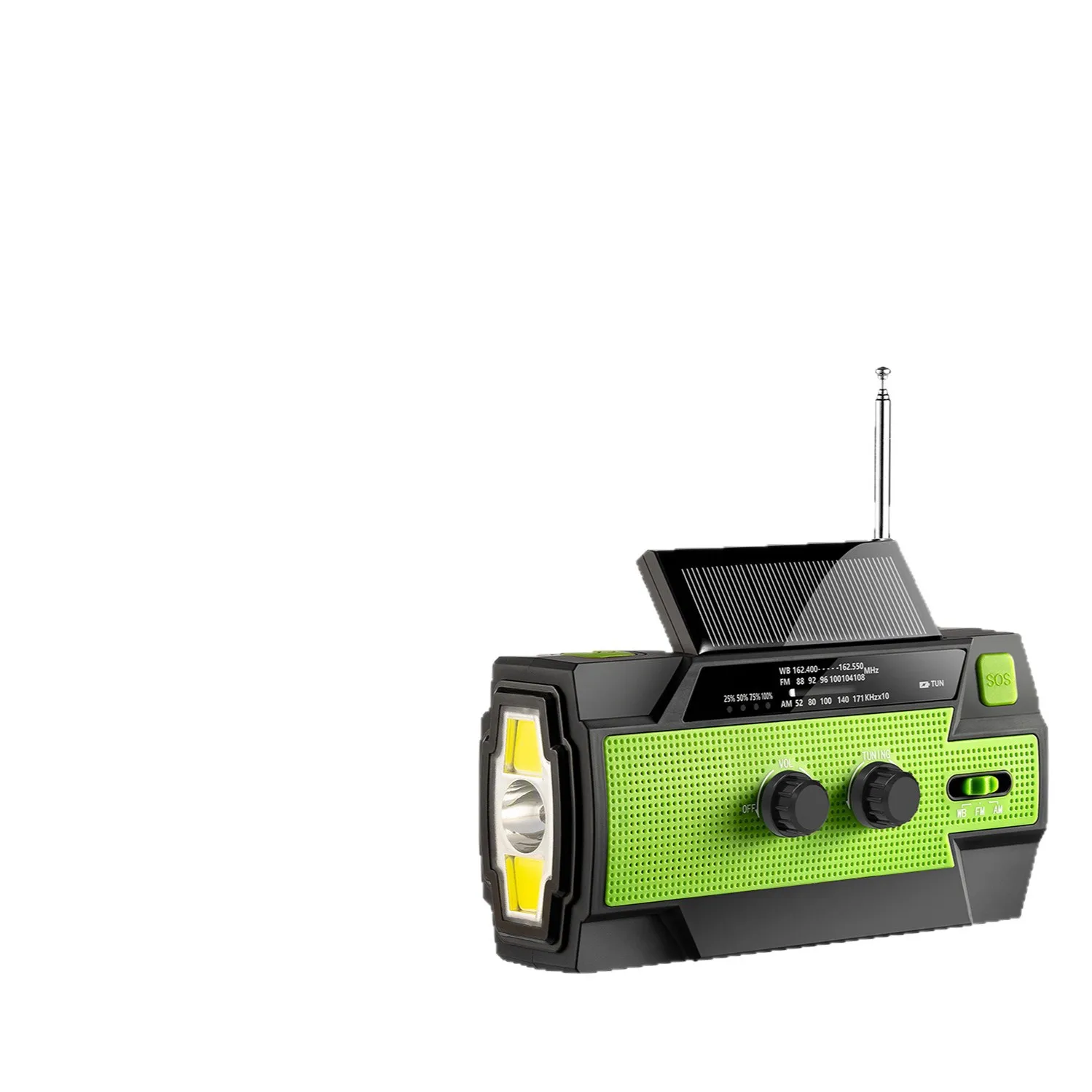 Solar Hand-Cranked Generator Emergency Flashlight Super Bright Strong ...
