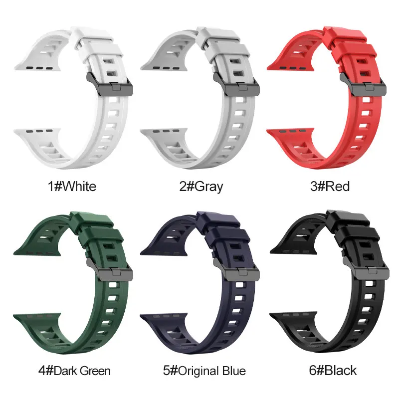 Custom Rubber Watch Strap for Apple Watch ultra Band 49mm 44mm 45mm ...