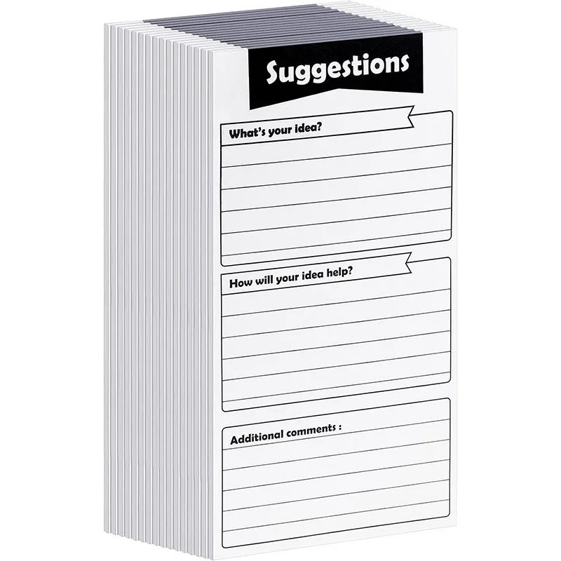 Customer Continuous Improvement Cards Suggestion Slips Complaint Cards ...