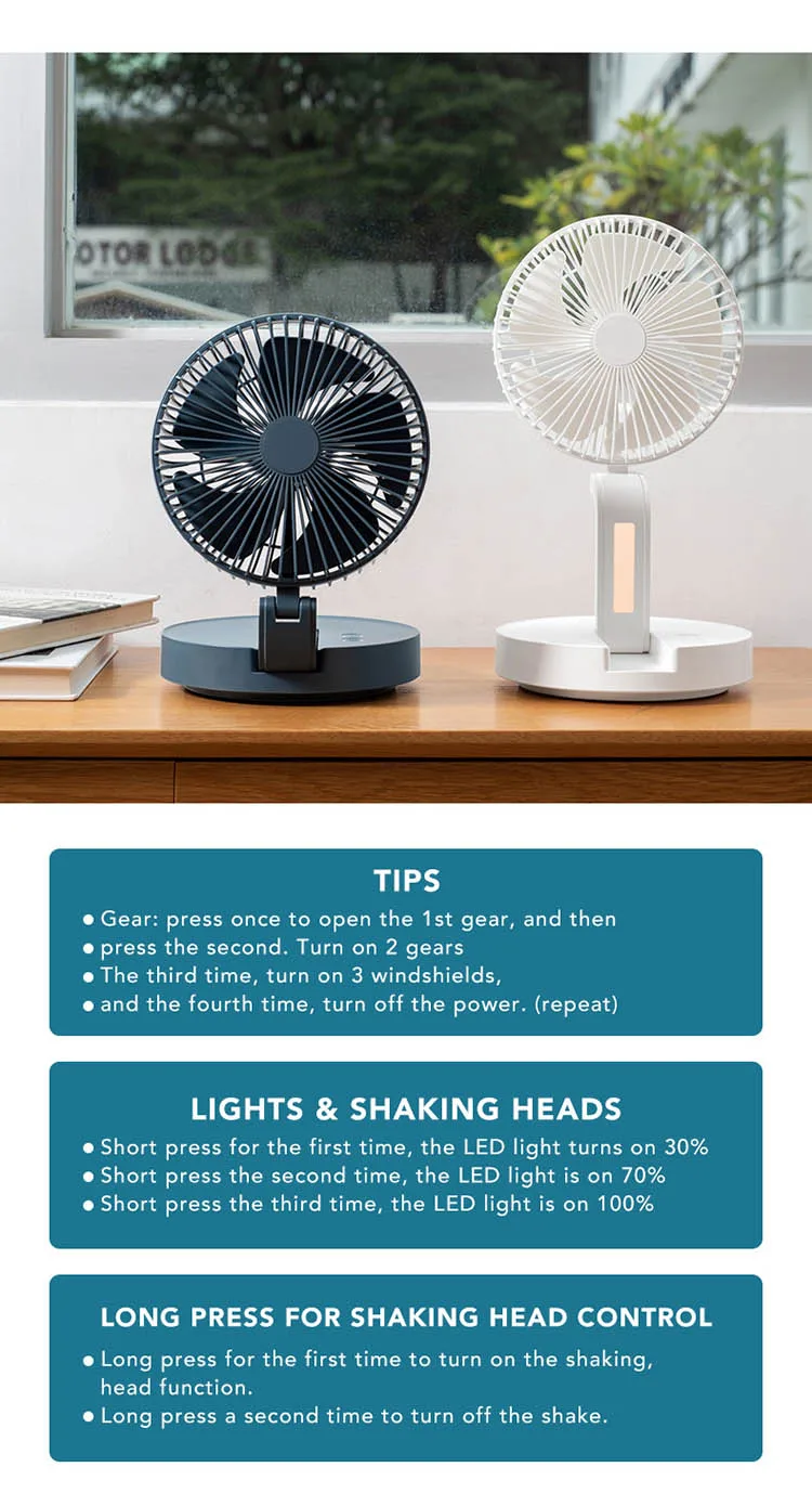 IMYCOO Rechargeable USB Desk Fan - Portable Cooling Solution