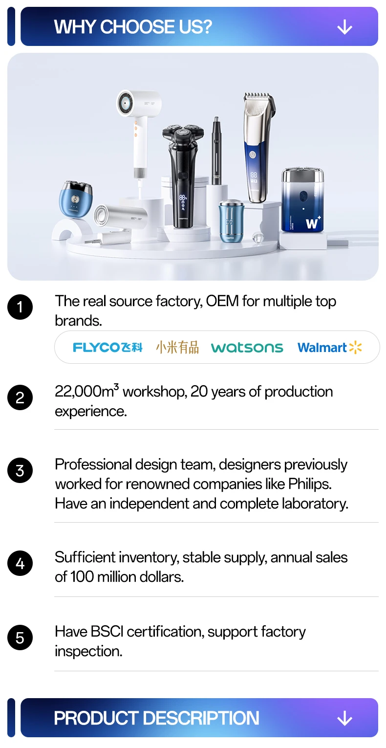 Reepro Professional Low Power Protection Rechargeable Electric Shaver ...