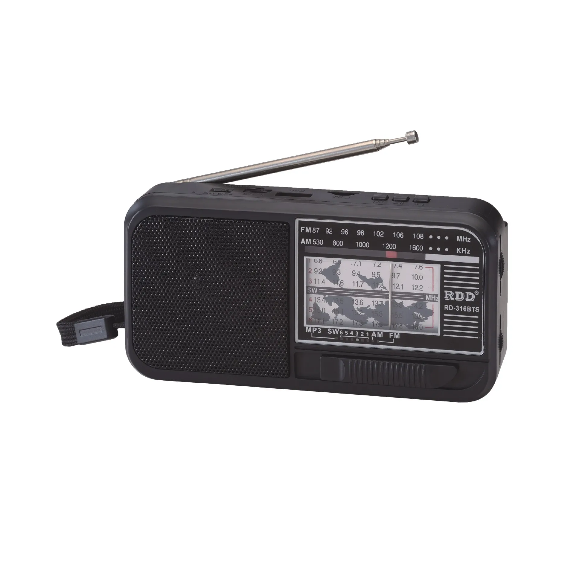 RD-316BTS Portable Radio - AM FM SW 8band with Recharge