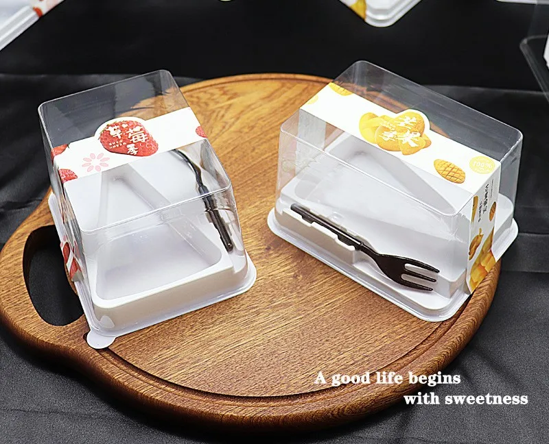 Clear Plastic Hinged Cake Slice Container - Economical & Customizable