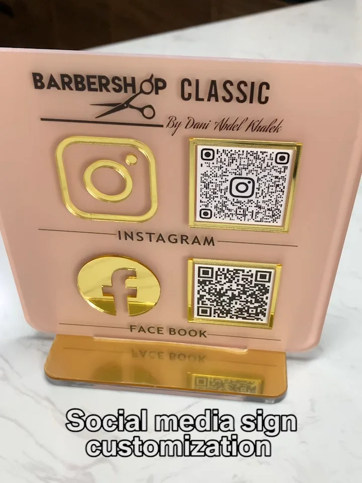Social Media Sign Facebook Instagram Plate Customized Acrylic ...