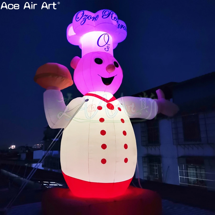 Promotional Lighting Inflatable Mascot Cook Cartoon Model Chef Balloon ...