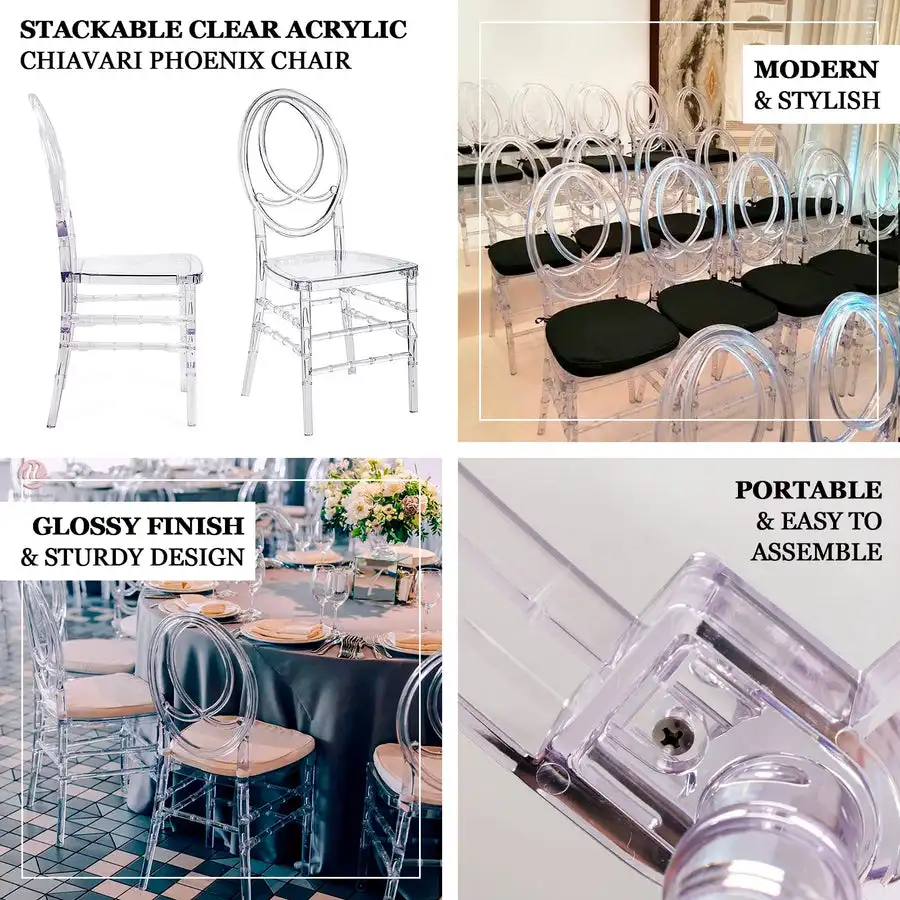 Hotel Luxury Stackable Wedding Event Transparent Chairs