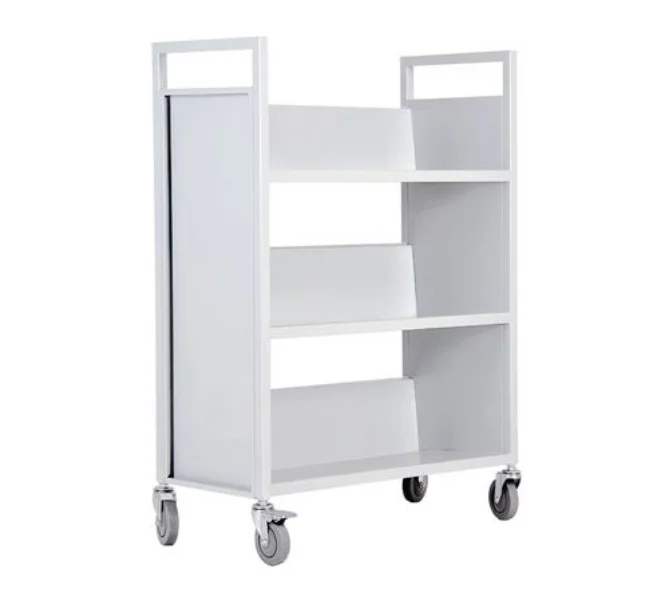 High Quality Modern School Library Movable Metal Trolley With Universal ...