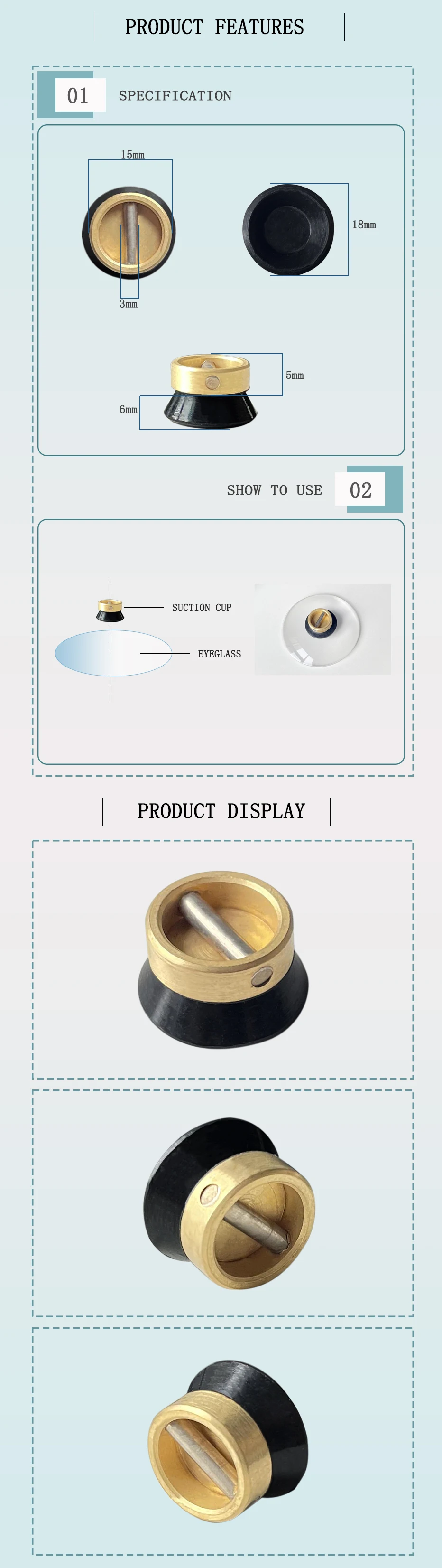 Flexible Silicone Optical Lens Block Suction Cups Auto Lens Edging ...