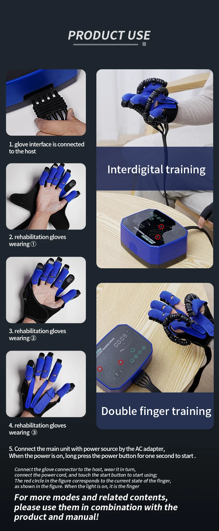New Electric Stroke Robotic Gloves Hand Finger Exerciser Training ...