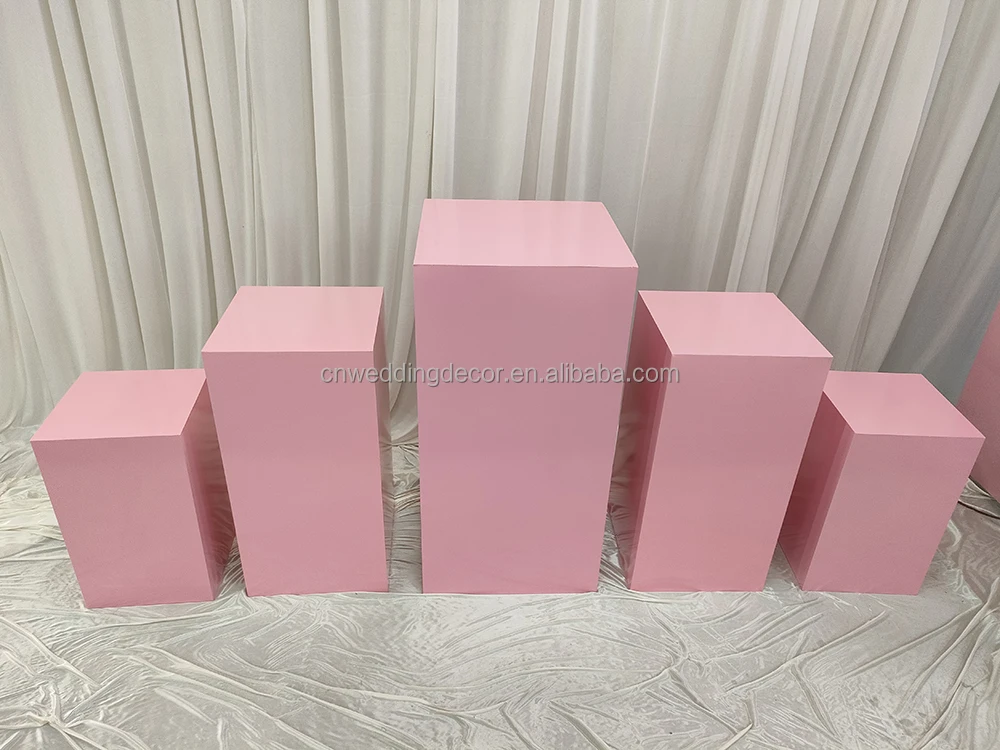 Gold Round Metal Plinth Cake Pedestal Stand for Weddings