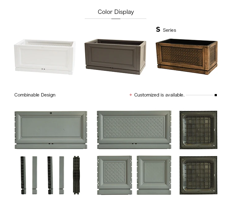 Large Garden Plastic Rectangular Planter Boxes for Flowers